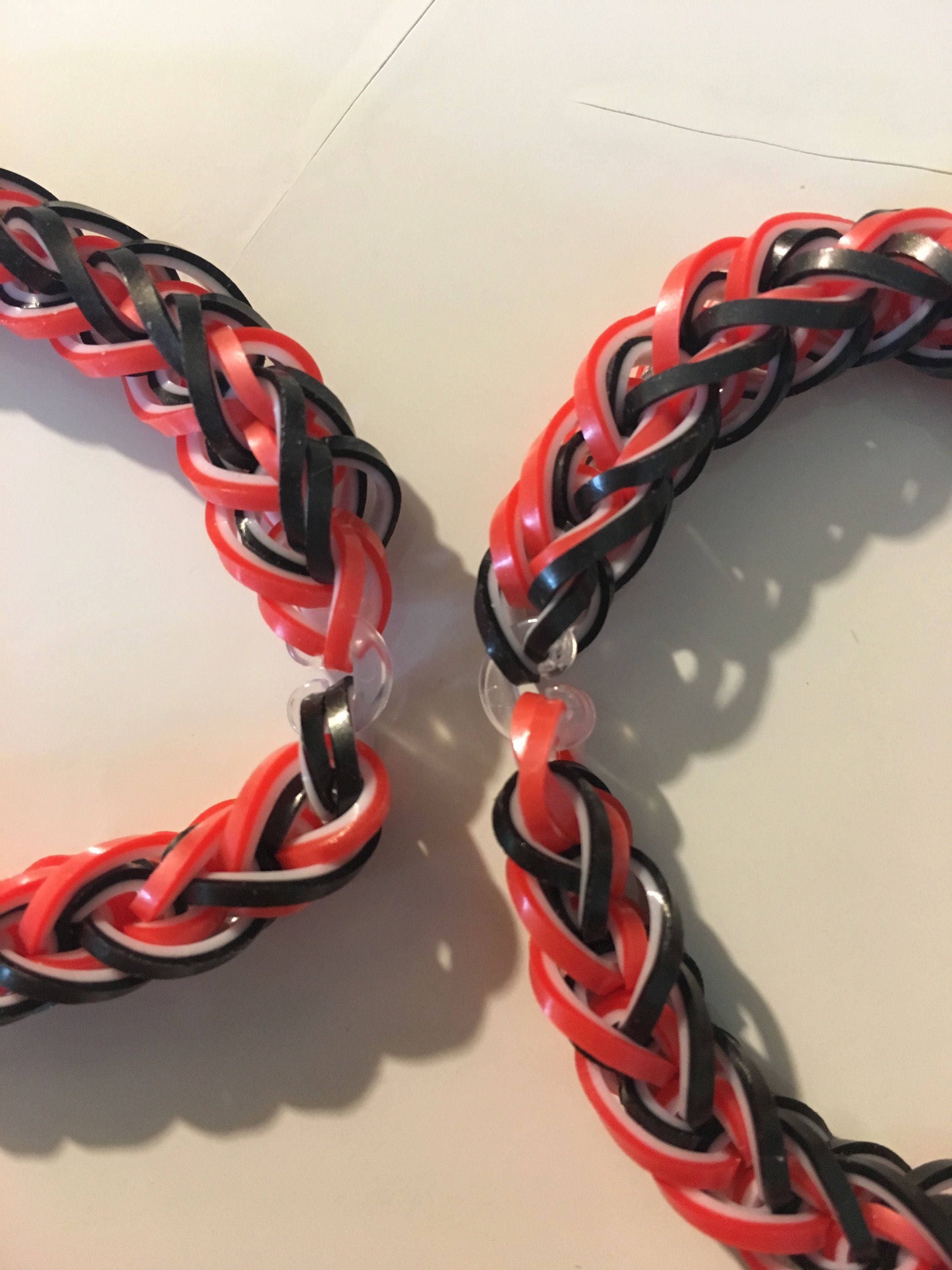 Rainbow Loom Red and Black Bracelet School Colors Team - Etsy