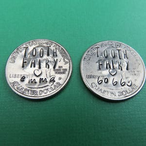 Tooth Fairy | Hand Stamped | Quarter | Tooth Lost Gift | Lost Tooth ...