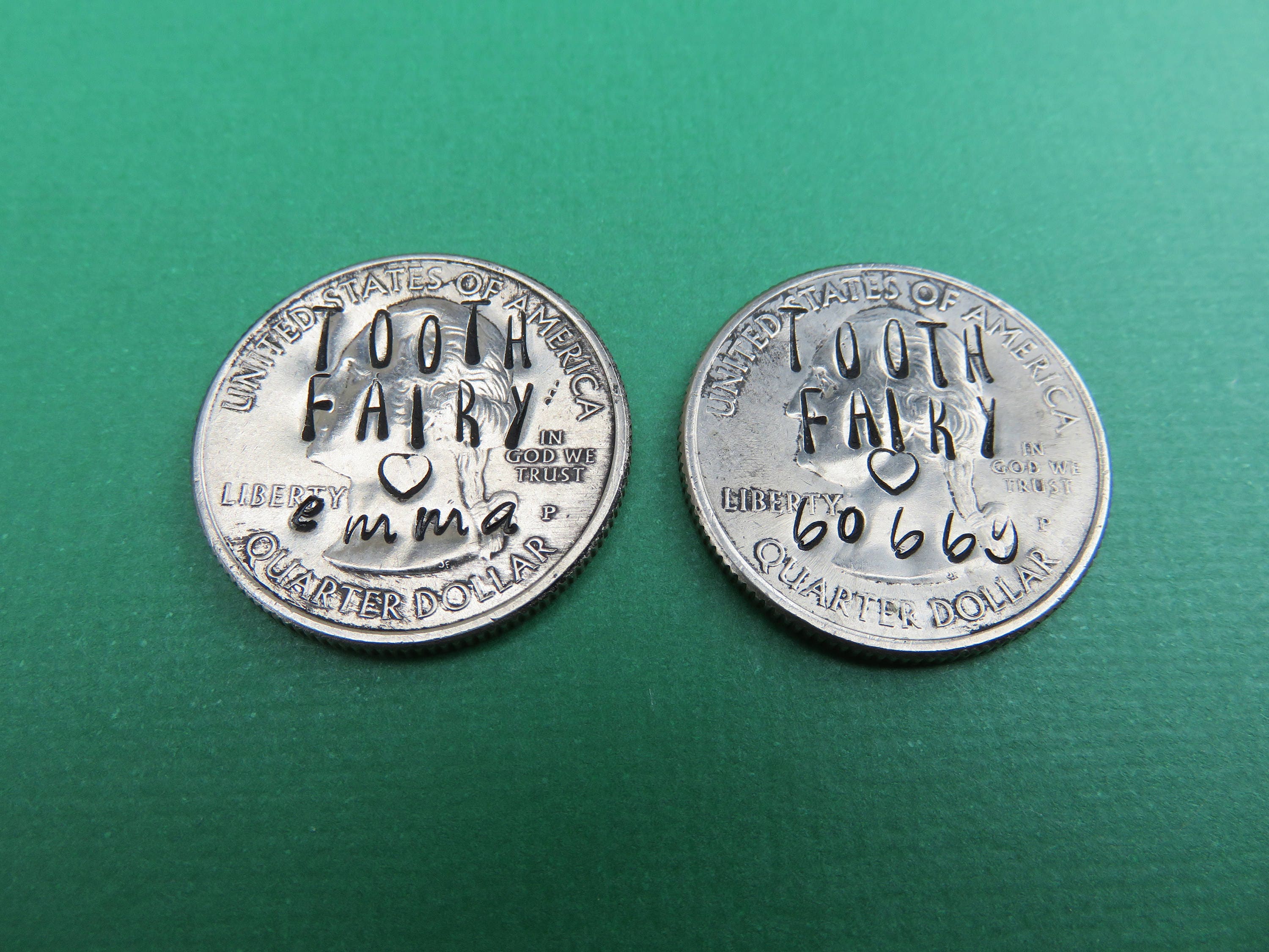 Tooth Fairy Hand Stamped Quarter Tooth Lost Gift Lost - Etsy