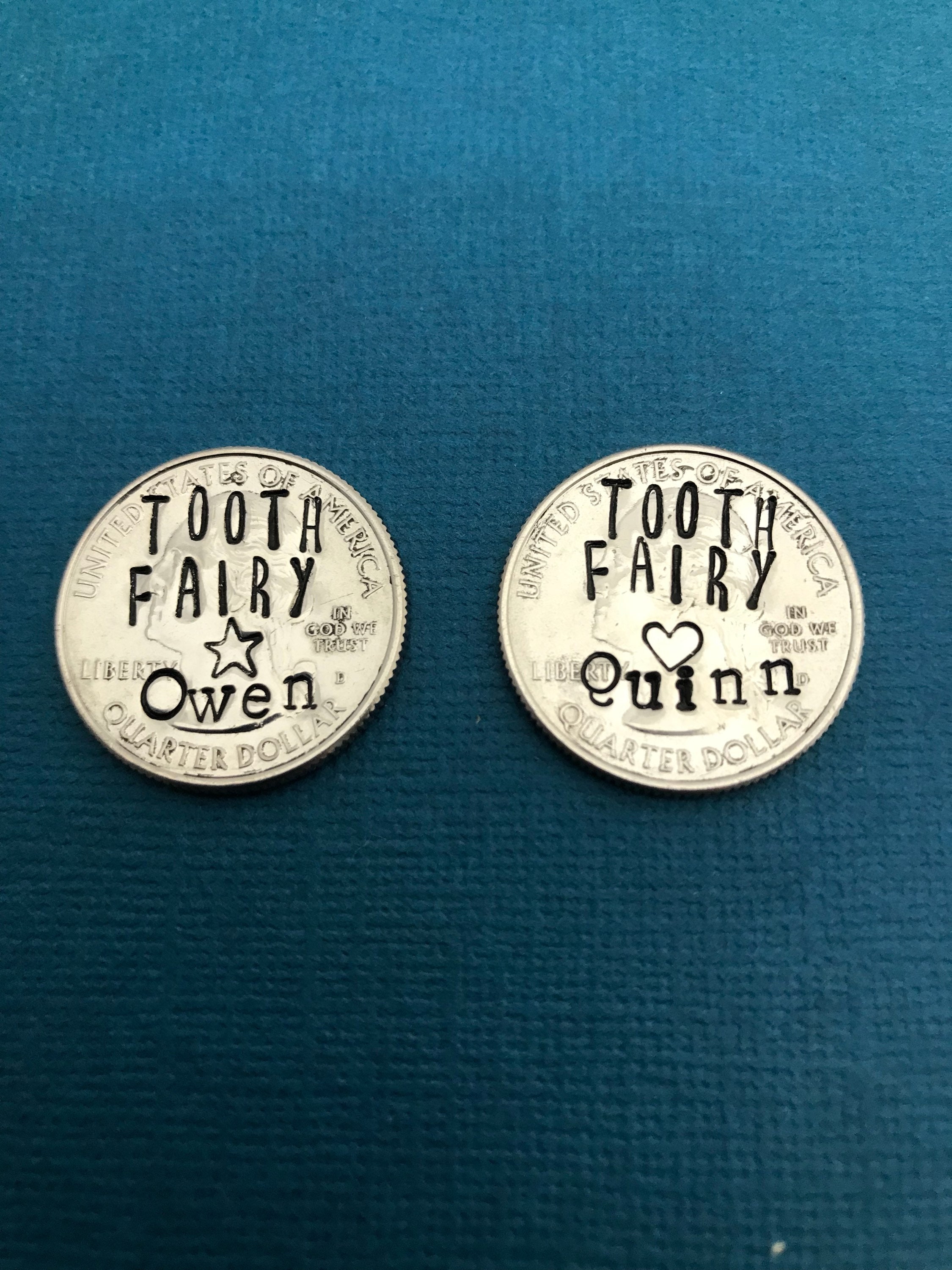Tooth Fairy Hand Stamped Quarter Tooth Lost Gift Lost - Etsy