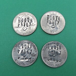 Tooth Fairy | Hand Stamped | Quarter | Tooth Lost Gift | Lost Tooth ...