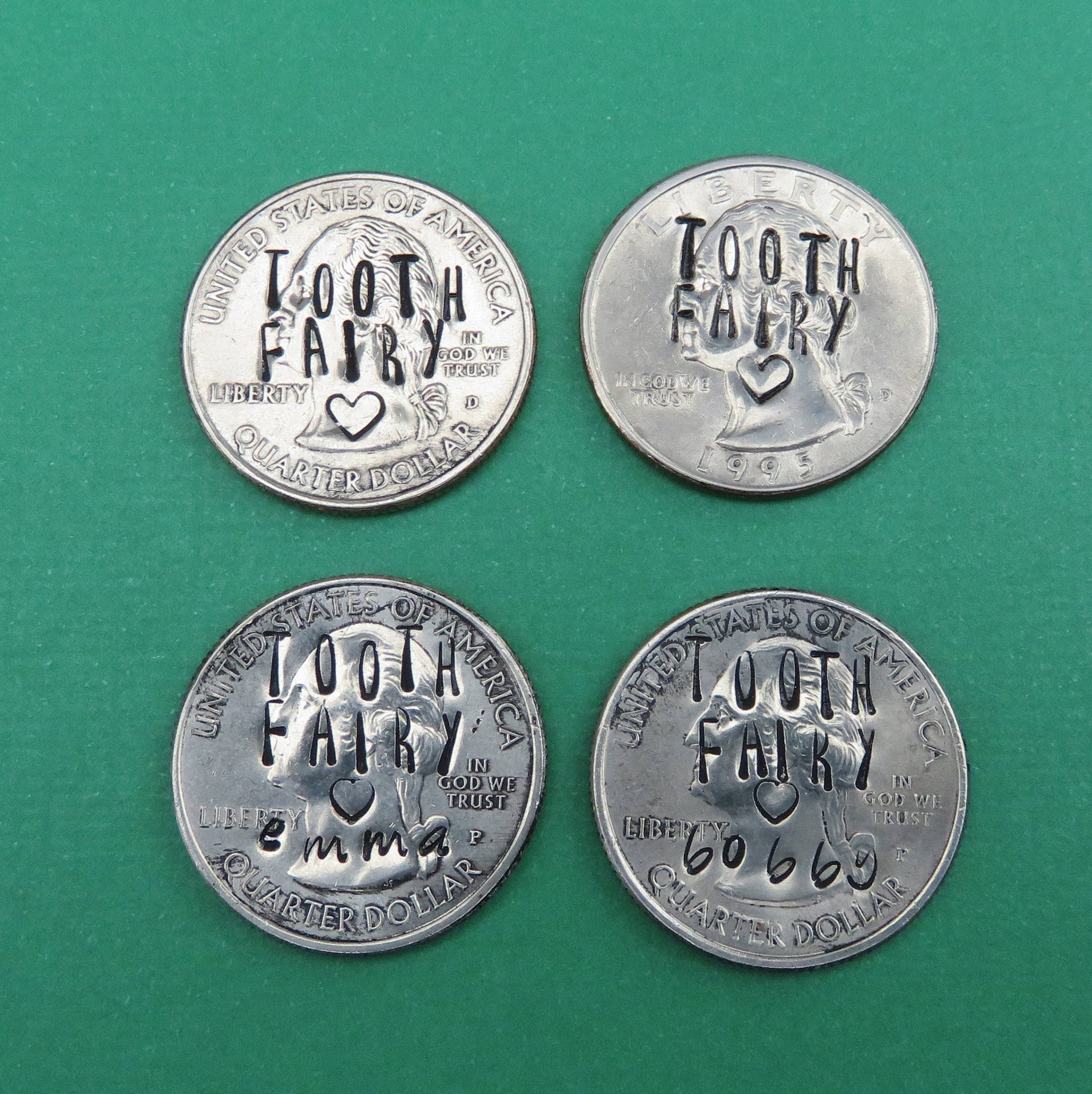 Tooth Fairy Hand Stamped Quarter Tooth Lost Gift Lost - Etsy