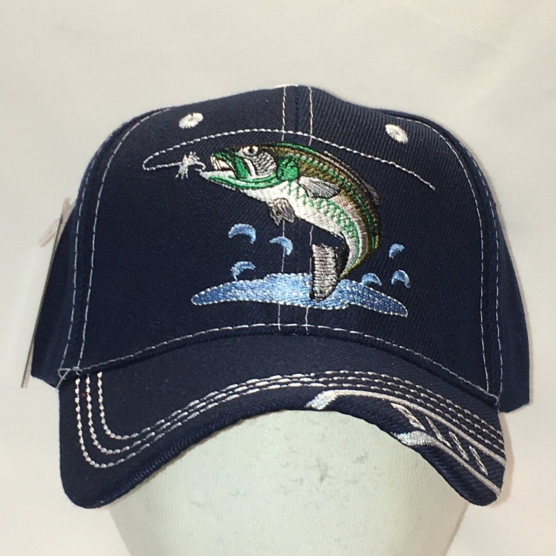 Bass Fish Hat for Men Fishing Baseball Cap Cool Dad Hats Blue - Etsy