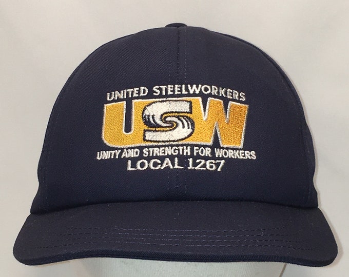 USW Steel Workers Union Baseball Cap Made in USA Snapback Hat Iron ...
