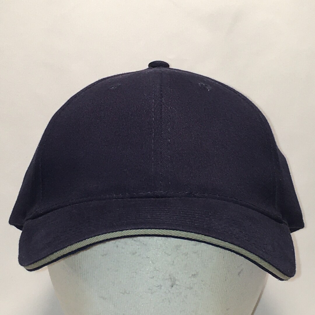 Blank Baseball Hat Navy Blue Beige Cotton Strapback Cap Sports Men ...