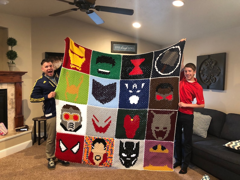 Marvel Cinematic Universe C2C Graphigan Pattern Queen Size ***PATTERN ...