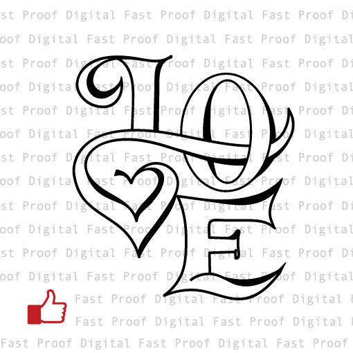 Love Heart Shape SVG, Cutting File, Clipart, Hand Lettered - Etsy