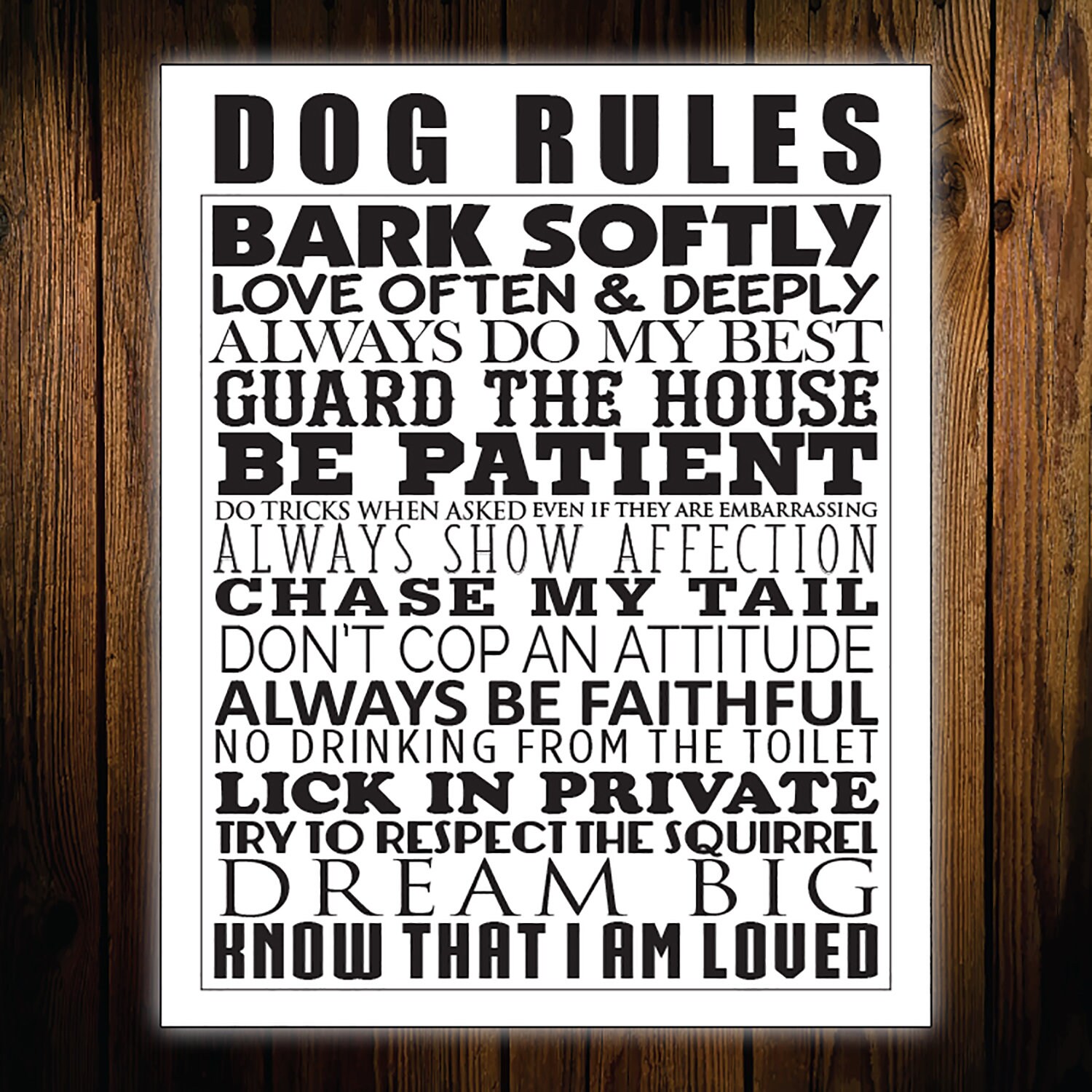 Dog Rules - Print - Etsy