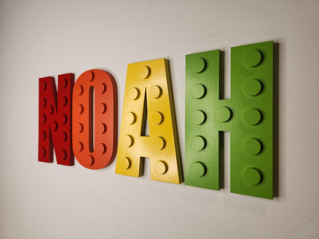 Building Block Themed Font, Blocks, 3D Font, Kids Bedroom, Wooden ...