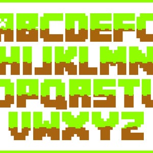 Mine Themed Font, Mine Letters, 3D Craft Font, Kids Bedroom, Wooden ...