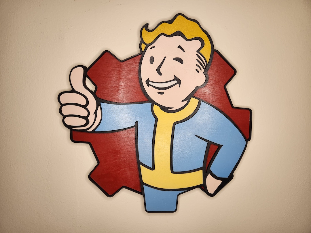 Vault Boy Wall Art, Fallout, Kids Room Sign, Video Game Sign, Wood Wall ...