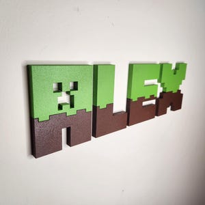 Mine Themed Font, Mine Letters, 3D Craft Font, Kids Bedroom, Wooden ...