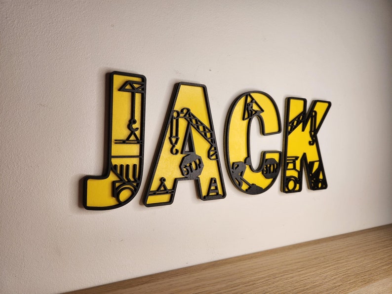 Construction Themed Font, 3D Font, Kids Bedroom, Wooden Letters - Etsy