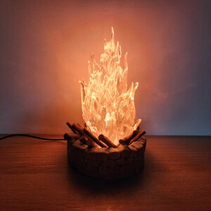 Campfire LED Light, Resin Art, Desk Light, Night Light, Bedroom Desk ...