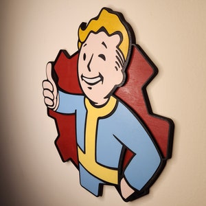 Vault Boy Wall Art, Fallout, Kids Room Sign, Video Game Sign, Wood Wall ...