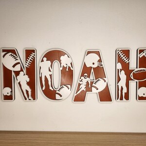 Football Themed Font, 3D Font, Kids Bedroom, Wooden Letters, Sports - Etsy
