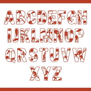 Football Themed Font, 3D Font, Kids Bedroom, Wooden Letters, Sports - Etsy
