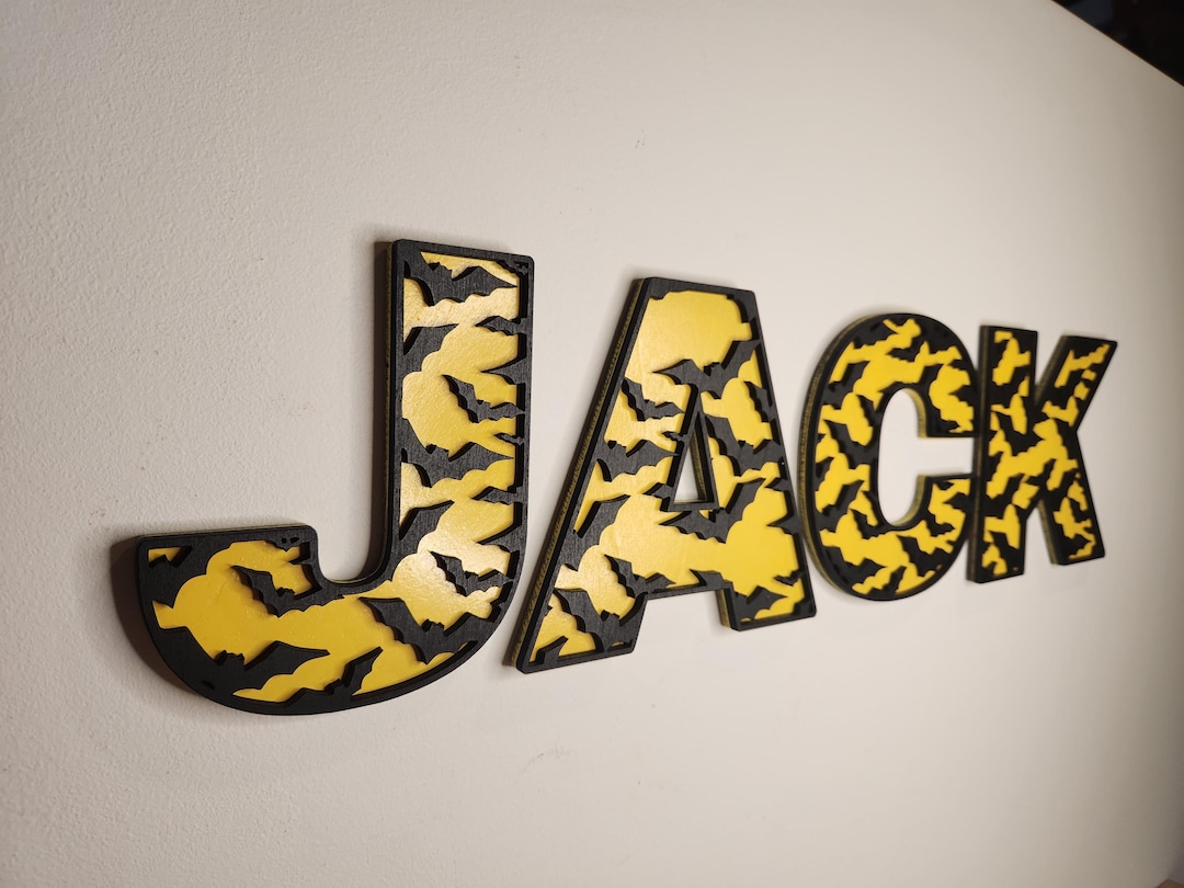 Bat Themed Font, Superhero, 3D Font, Kids Bedroom, Wooden Letters - Etsy