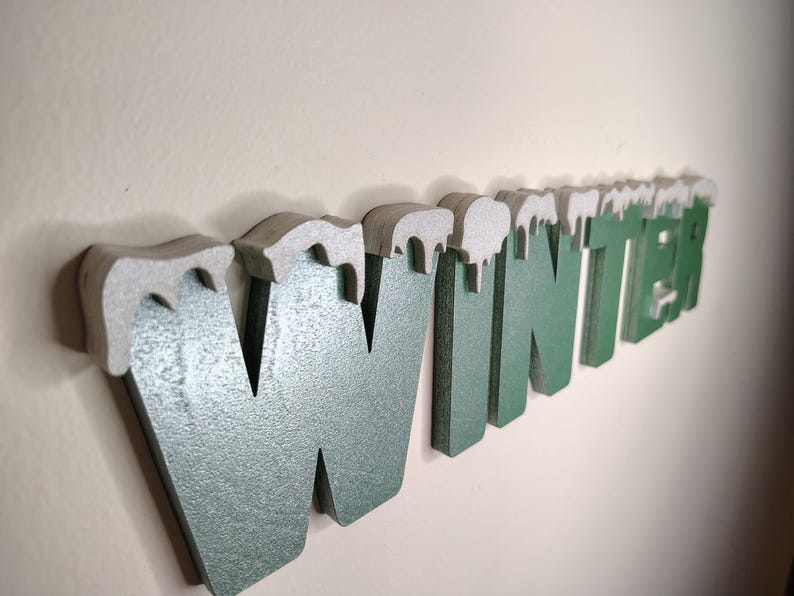 Snow Letters, Snowcap Themed, 3D Font, Kids Bedroom, Wooden Letters - Etsy