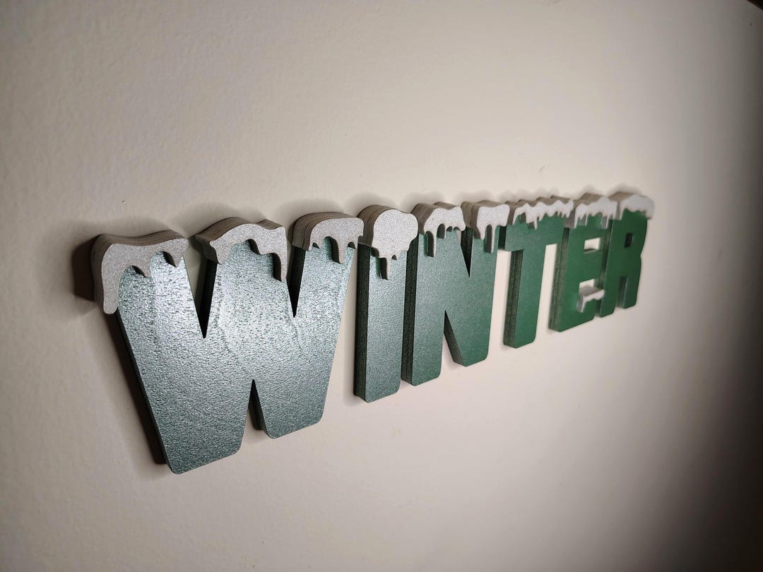 Snow Letters, Snowcap Themed, 3D Font, Kids Bedroom, Wooden Letters - Etsy