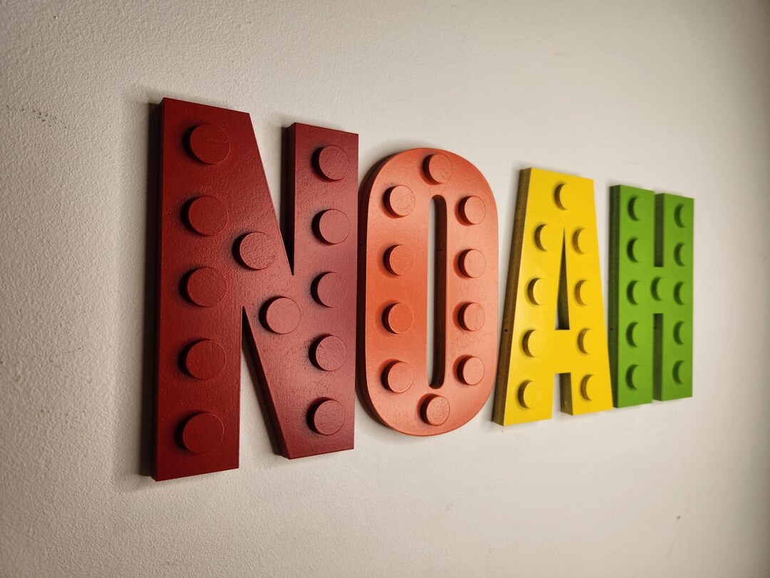 Brick Themed Font, Building Blocks, 3D Font, Kids Bedroom, Wooden ...