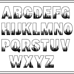 3D Mountain Theme Letters: Baltic Birch Wood, Kids Decor - Etsy
