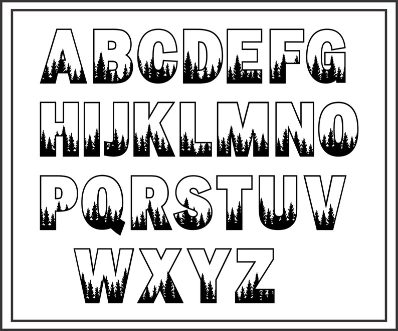 3D Mountain Theme Letters: Baltic Birch Wood, Kids Decor - Etsy