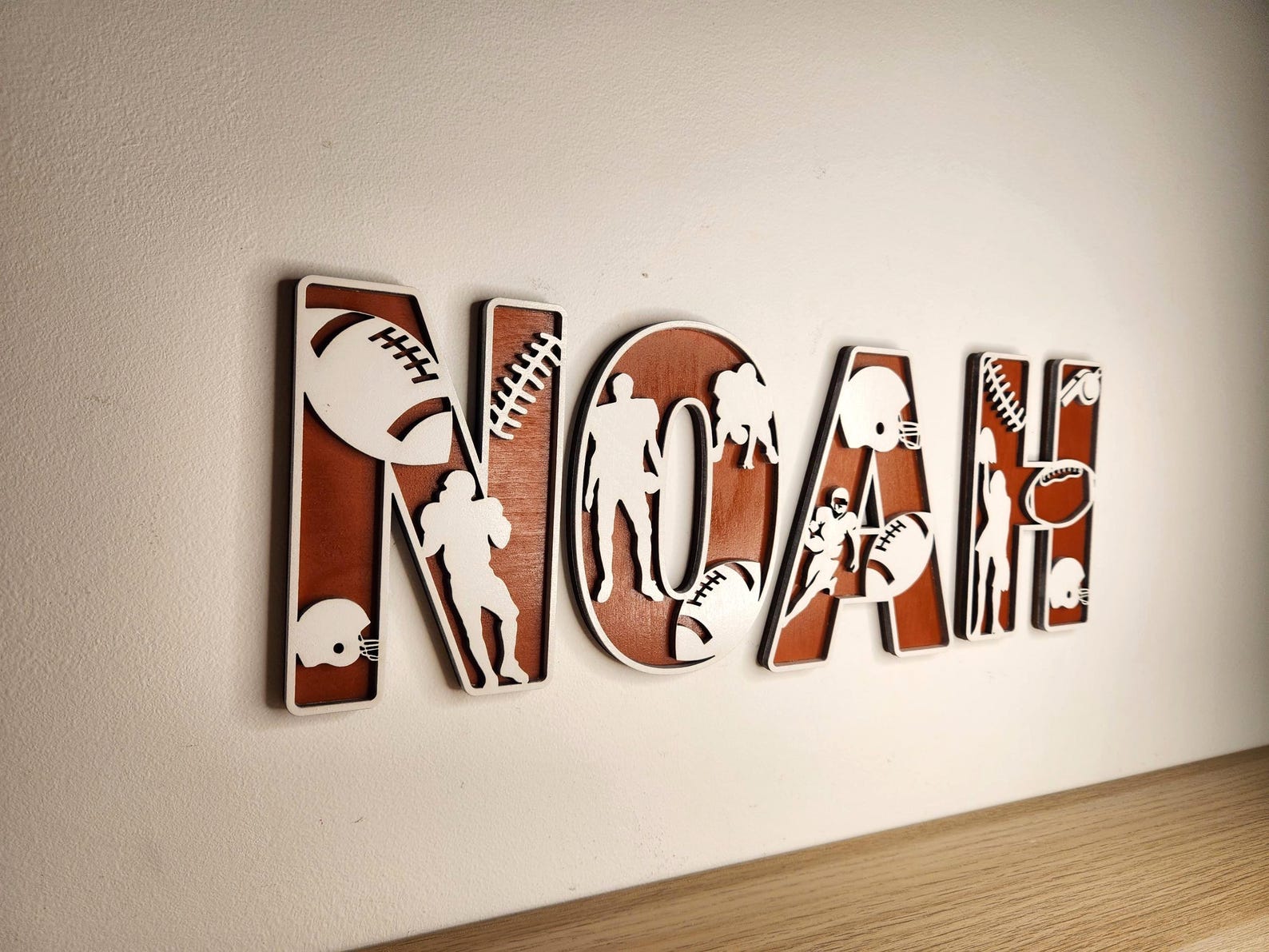 Football Themed Font, 3D Font, Kids Bedroom, Wooden Letters, Sports - Etsy