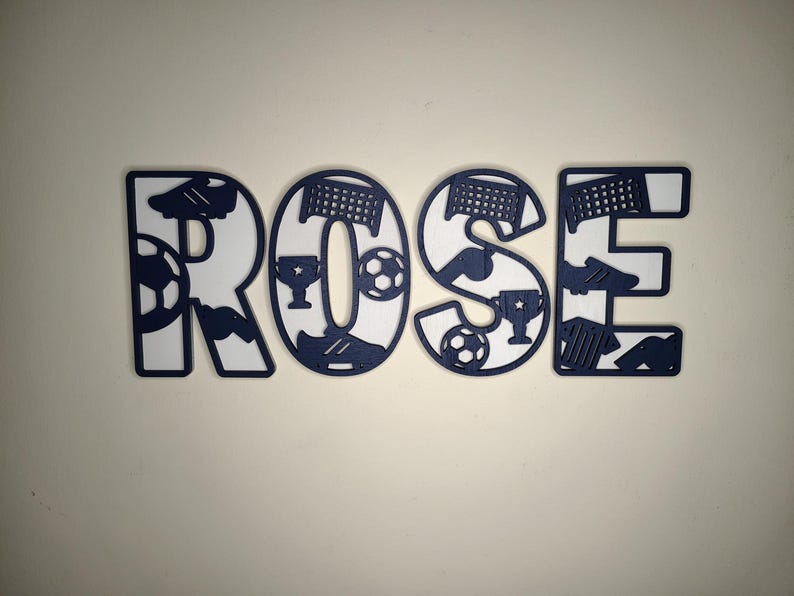 Soccer Themed Font, Sports, 3D Font, Kids Bedroom, Wooden Letters - Etsy