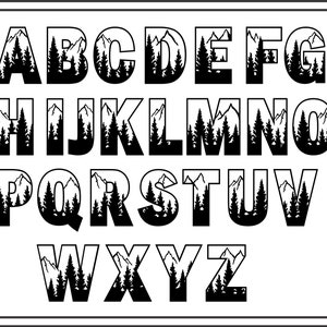 3D Mountain Theme Letters: Baltic Birch Wood, Kids Decor - Etsy
