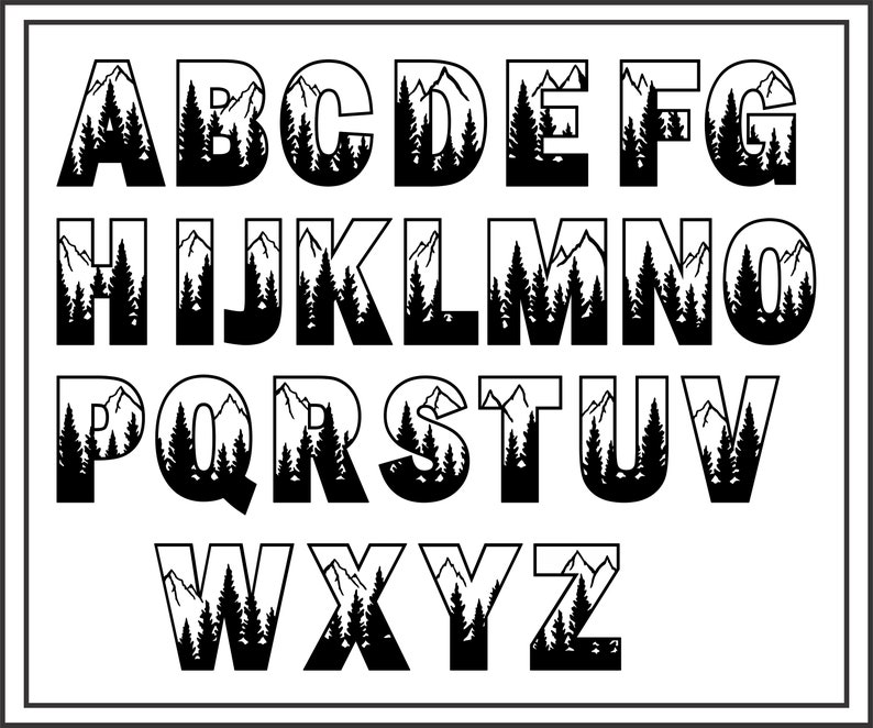 3D Mountain Theme Letters: Baltic Birch Wood, Kids Decor - Etsy