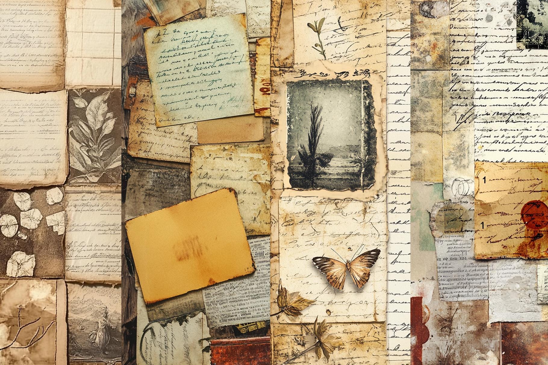 Vintage Paper Textures: Antique Journal Ephemera (digital Download) - Etsy