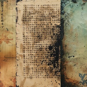 Japanese Grunge Digital Papers, Japanese Printable Paper, Japan Letter ...