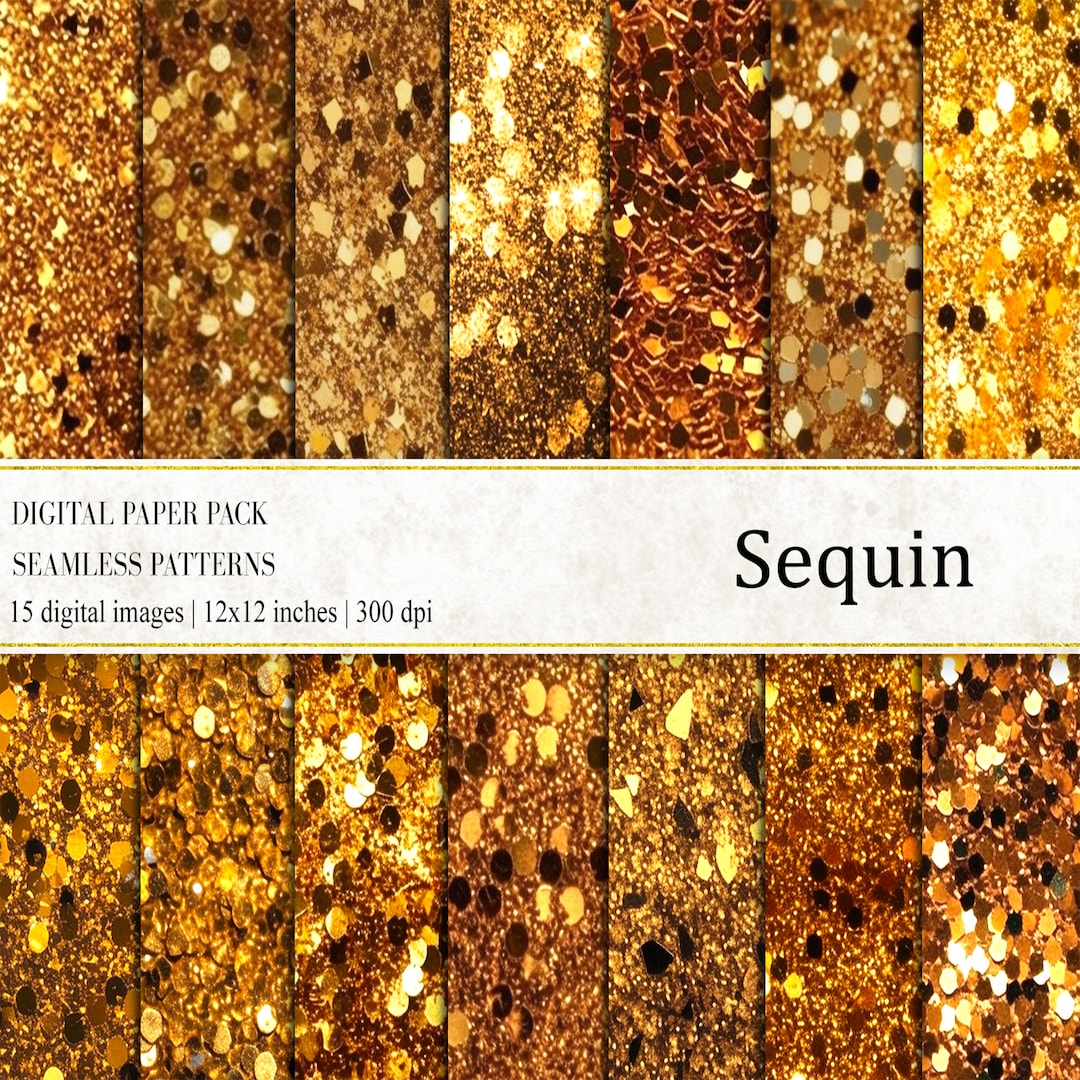 Sequin Seamless Patterns, Sequin Digital Papers, Gold Glitter Digital ...