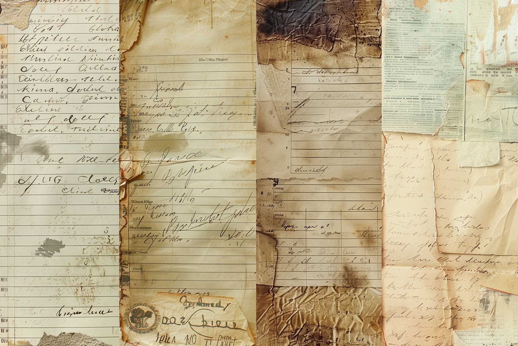 Vintage Handwritten Notes Digital Paper, Handwritten Letter, Antique ...