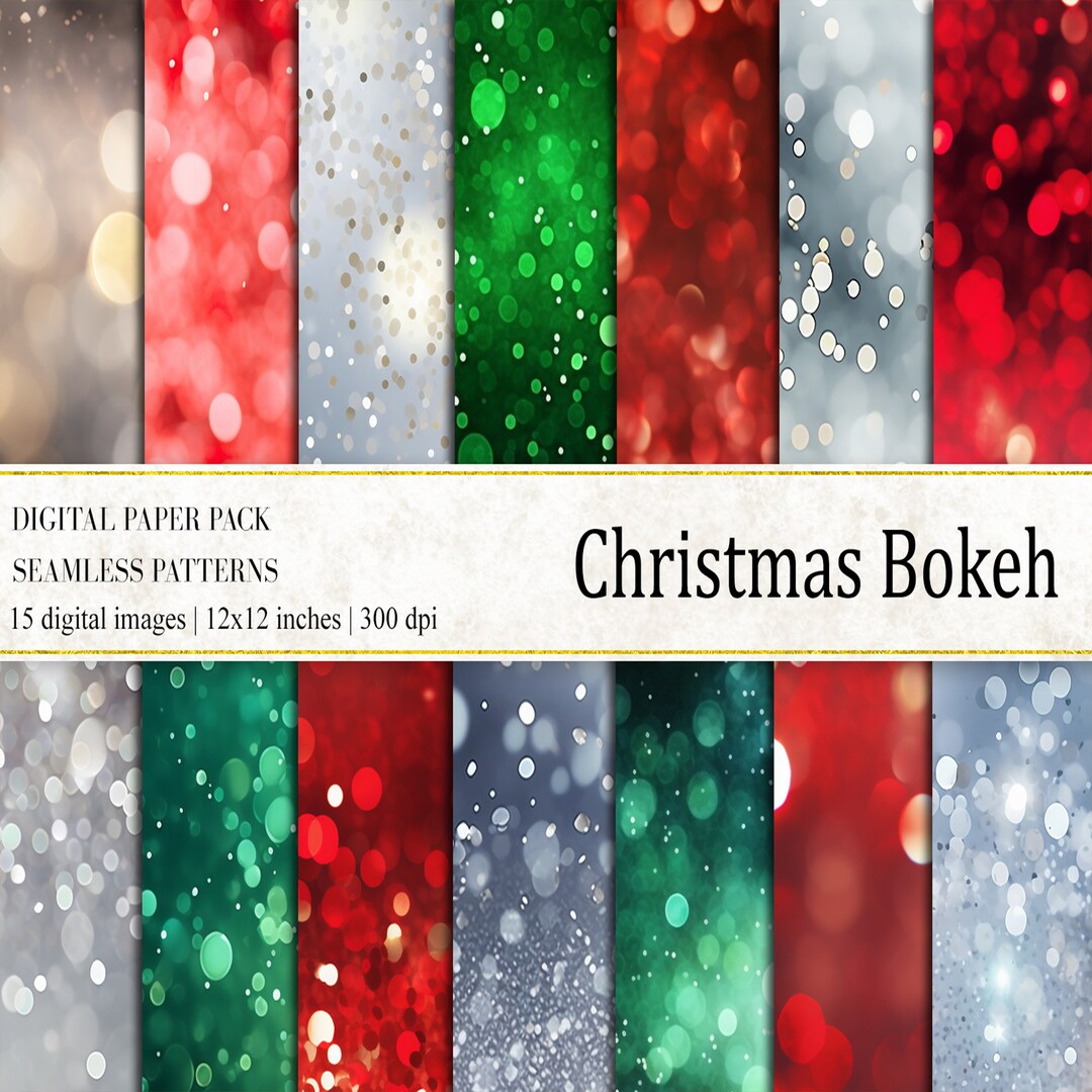 Christmas Bokeh Digital Papers, Bokeh Digital Papers, Bokeh Christmas ...