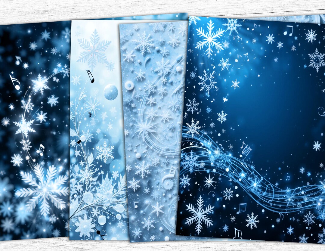 Snowflake Junk Journal Papers: Winter Art, Christmas Designs (digital ...