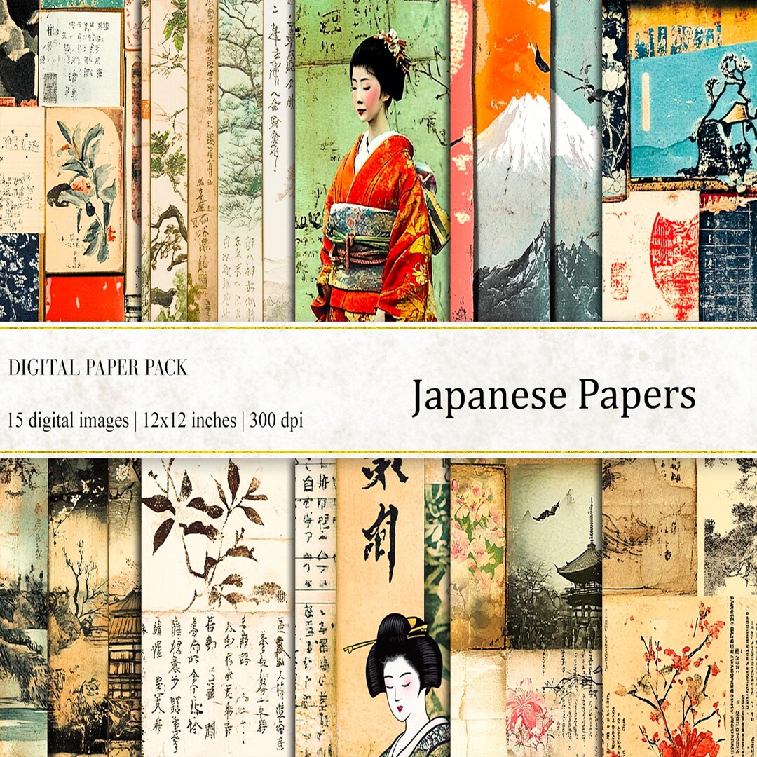 Japanese Digital Paper, Asian Background, Asian Papers, Oriental ...