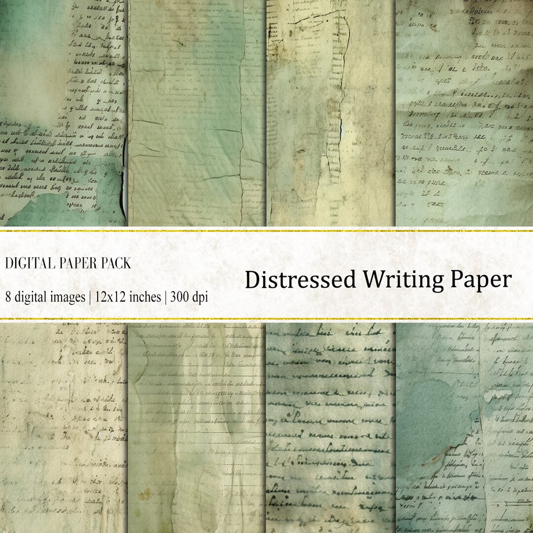 Sage Distressed Writing Paper: Grunge Journal Backgrounds (digital ...