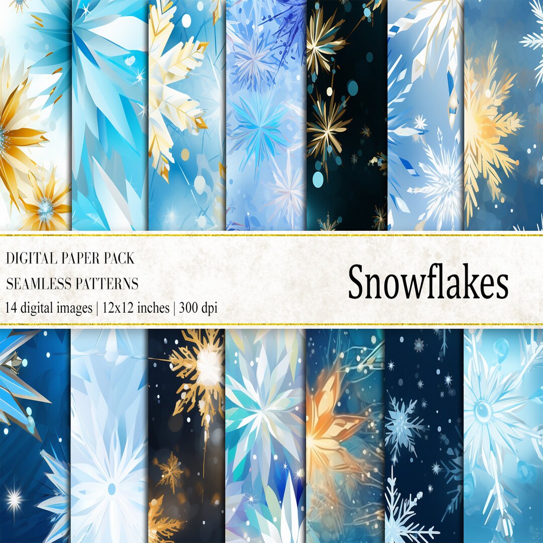 Snowflakes Digital Papers: Christmas Winter Patterns (digital Download ...