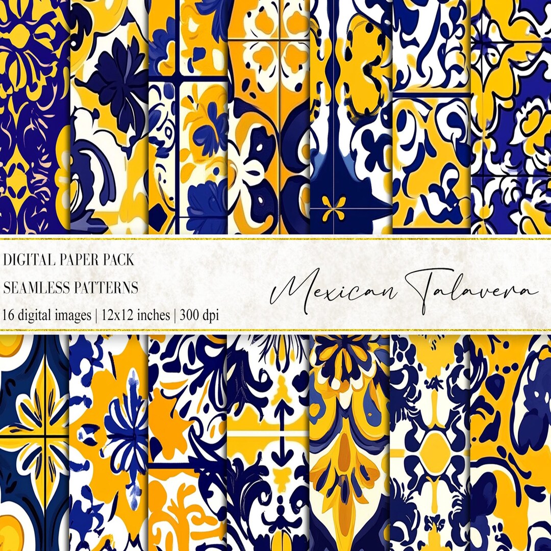 Mexican Talavera Digital Papers, Mexican Talavera Seamless Pattern ...