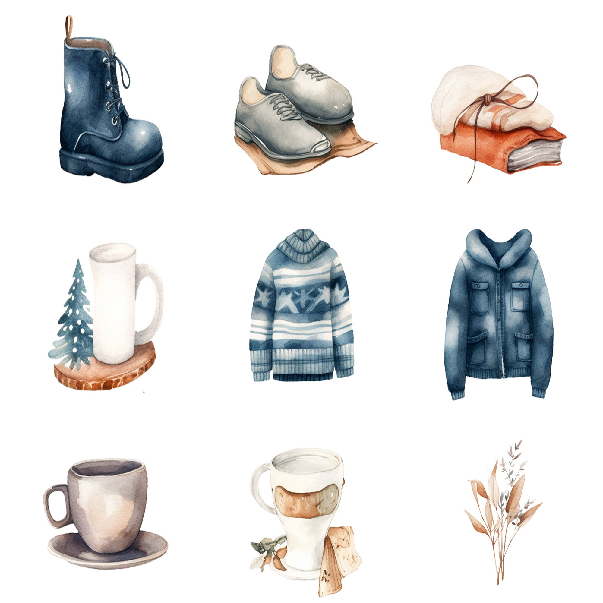 Watercolor Cozy Autumn Clipart, Autumn Clipart, Cozy Autumn ...