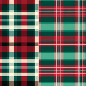 Christmas Plaid Digital Papers, Christmas Plaid Digital Papers ...