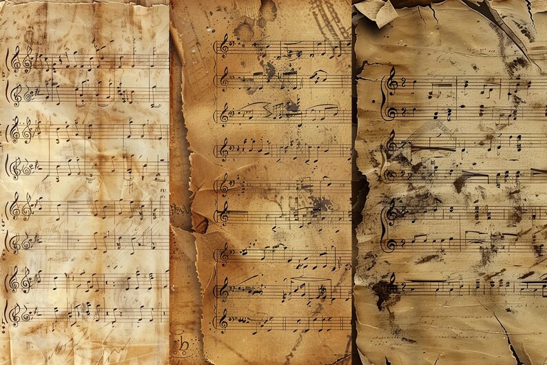 Vintage Sheet Music Digital Paper Pack (12x12 Inches) - Etsy
