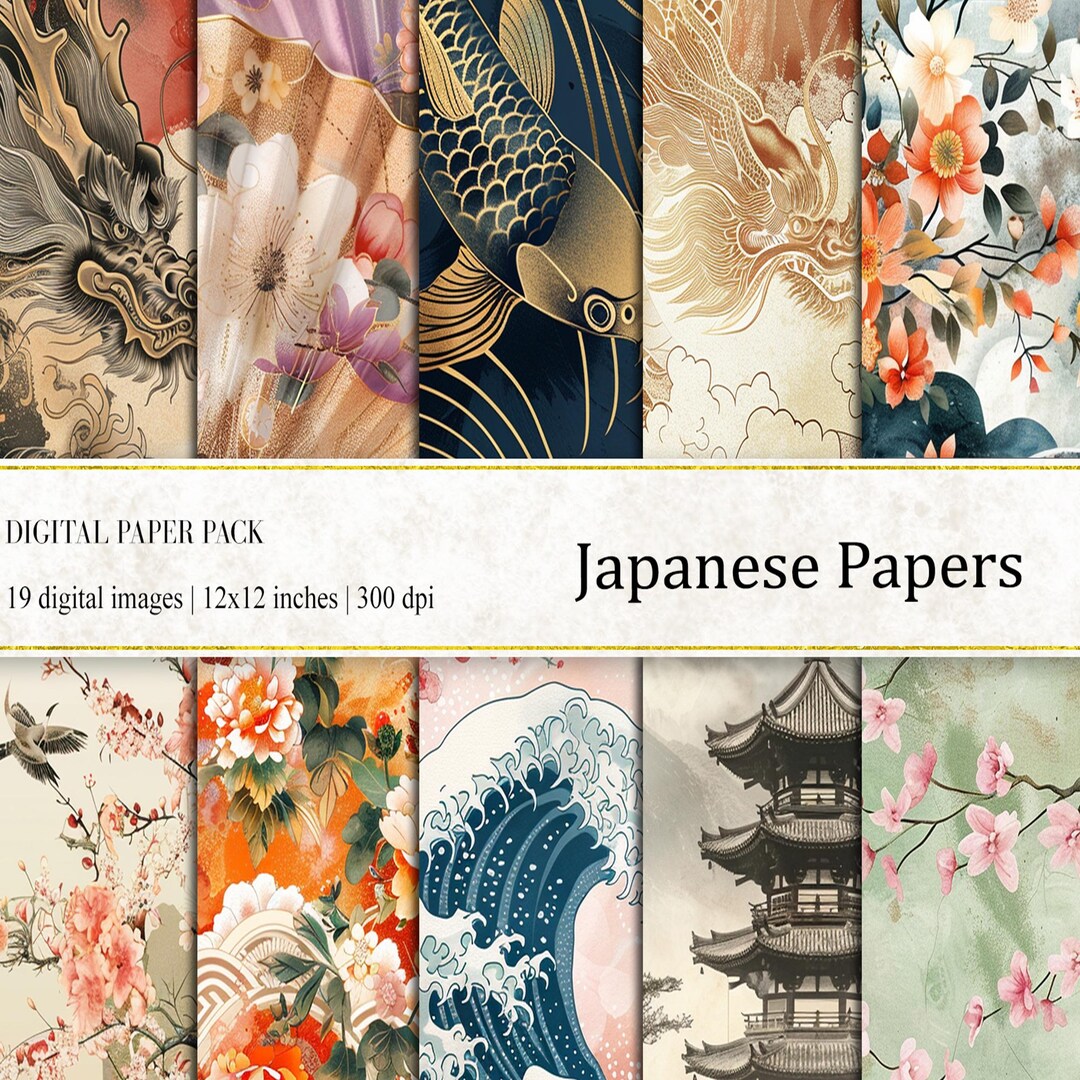 Japanese Digital Paper, Vintage Japan Digital Papers, Junk Journal ...