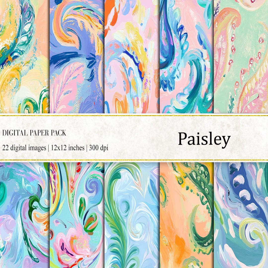 Paisley Digital Paper, Paisley Seamless Pattern, Abstract Paisley ...