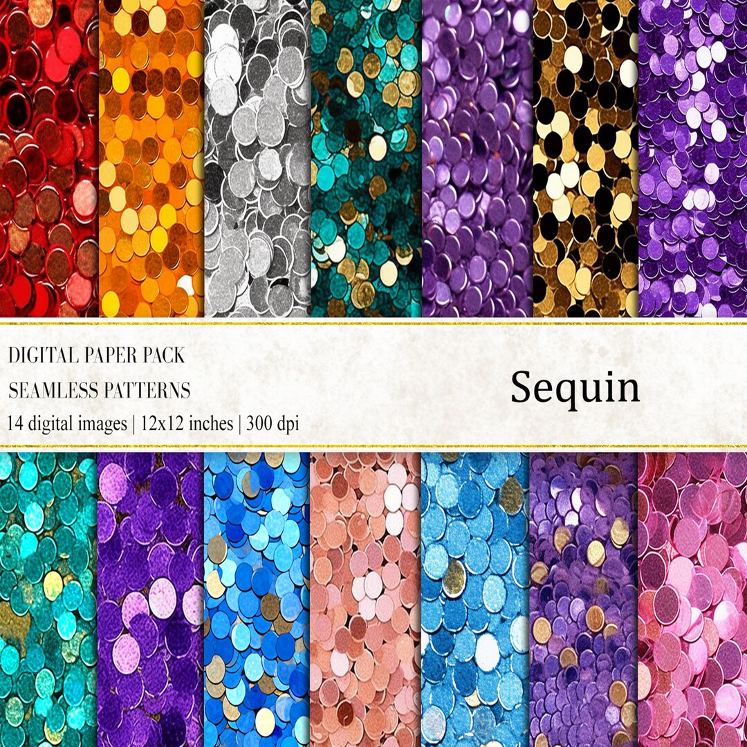 Sequin Digital Papers: Seamless Glitter Backgrounds (digital Download ...