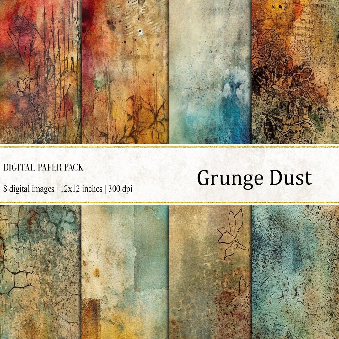 Grunge Dust Digital Paper Pack: Distressed Textures (digital Download ...