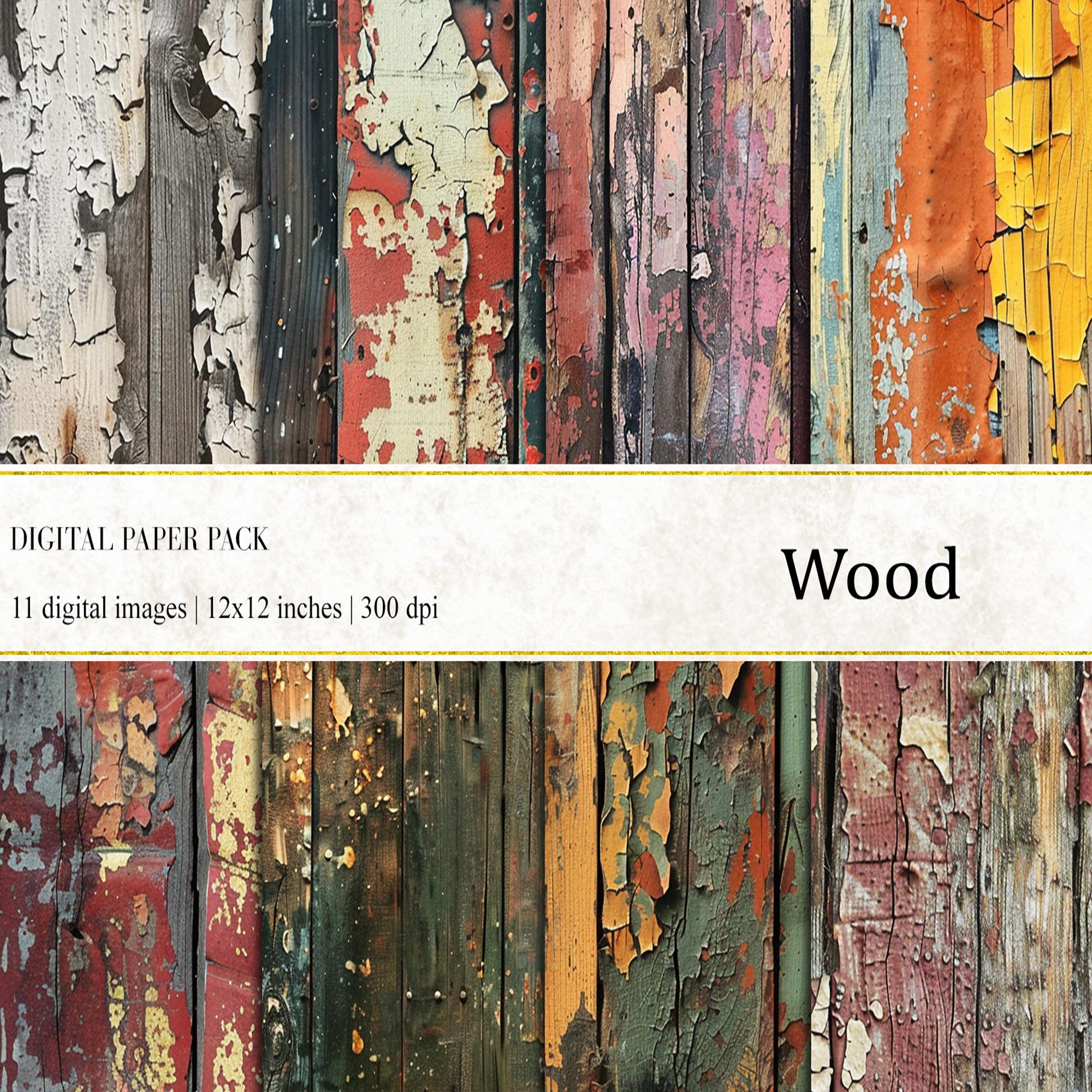 Wood Digital Papers, Wood Printable Papers, Distressed Wood Papers ...