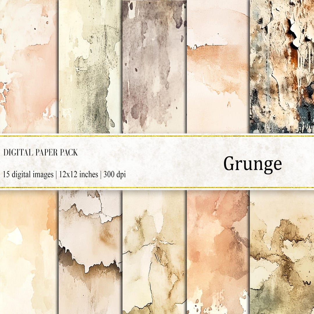 Grunge Digital Papers, Watercolor Grunge, Ivory Grunge, Grunge ...